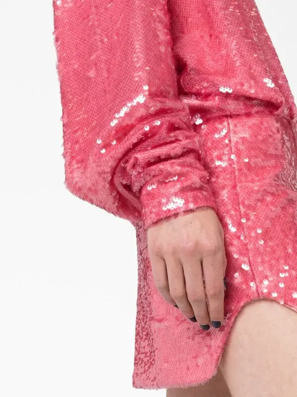 Attico Gael Sequin Embellished Minidress - Pink