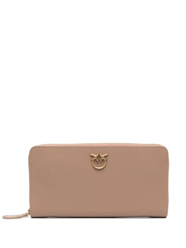 Pinko Logo-plaque Leather Wallet - Neutrals