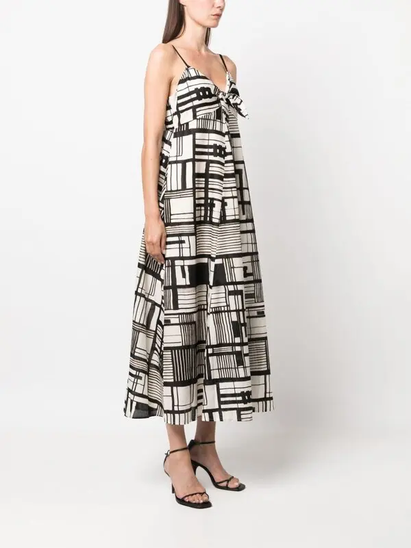 dkny cotton dress DKNY Women's Sleeveless Gathered MIDI A-Line Dress in Indigo