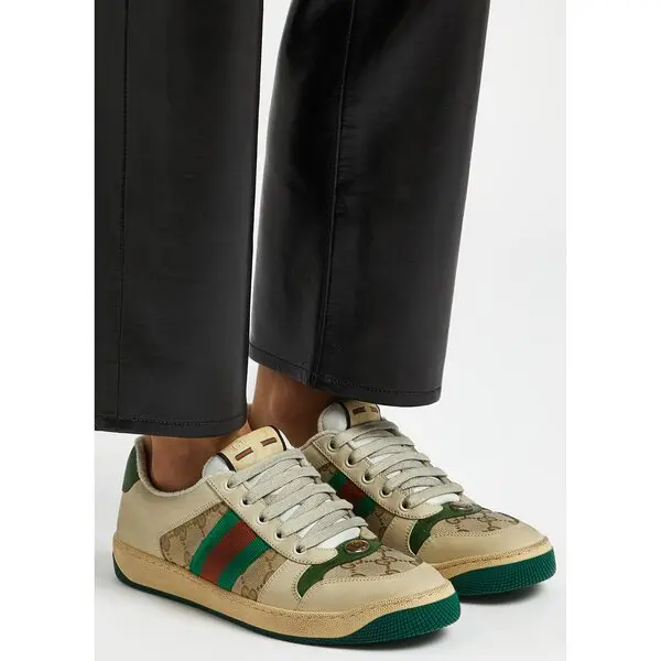 Gucci Screener Panelled Nubuck Sneakers