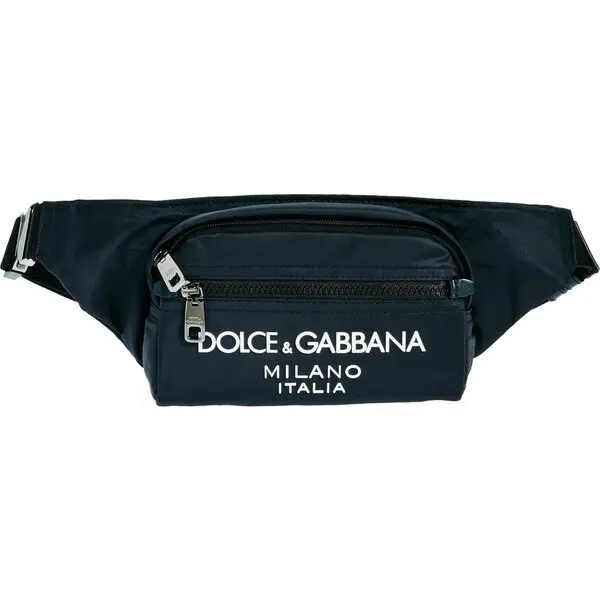 Dolce & Gabbana Rubber Logo Nylon Belt Bag - Blue/ Blue Navy