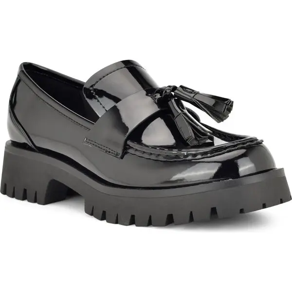 Nine West Garry Platform Tassel Loafer - Black Patent