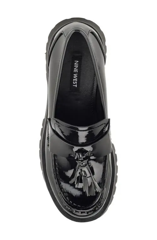 Nine West Garry Platform Tassel Loafer - Black Patent