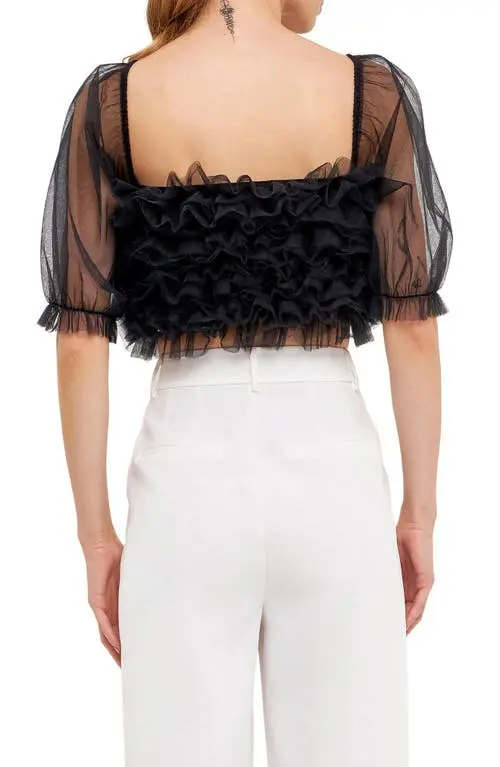 Endless Rose Ruffle Tulle Crop Top
