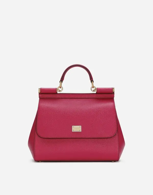 Dolce & Gabbana Large Sicily Handbag In Dauphine Calfskin - Fuchsia