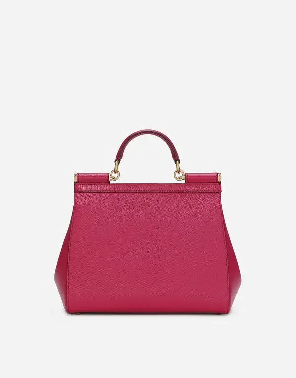 Dolce & Gabbana Large Sicily Handbag In Dauphine Calfskin - Fuchsia