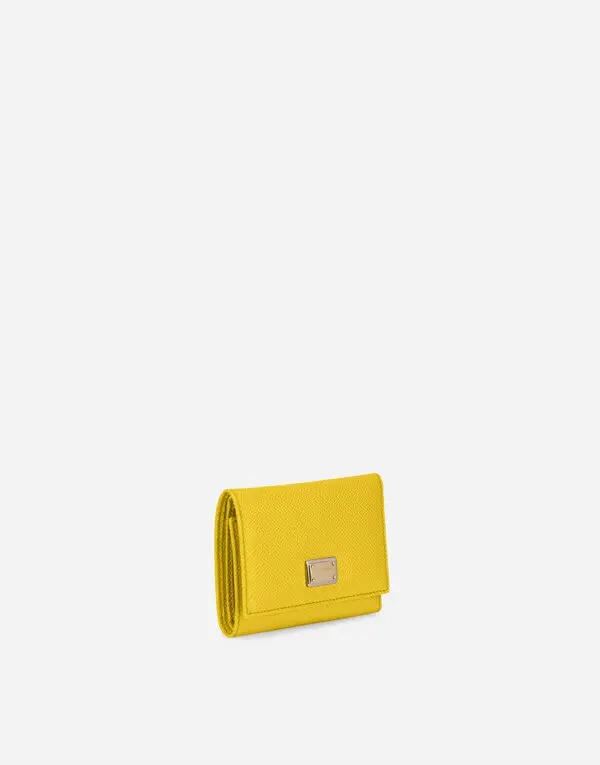 Dolce & Gabbana Dauphine Calfskin French-flap Wallet - Yellow