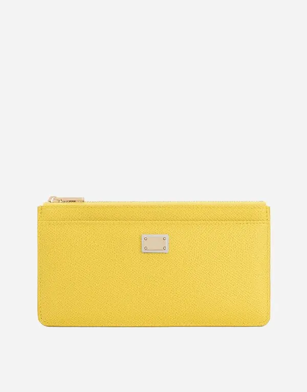 Dolce & Gabbana Large Dauphine Calfskin Card Holder - Yellow