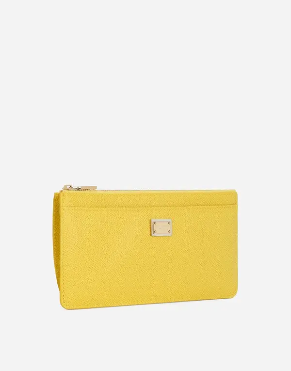 Dolce & Gabbana Large Dauphine Calfskin Card Holder - Yellow