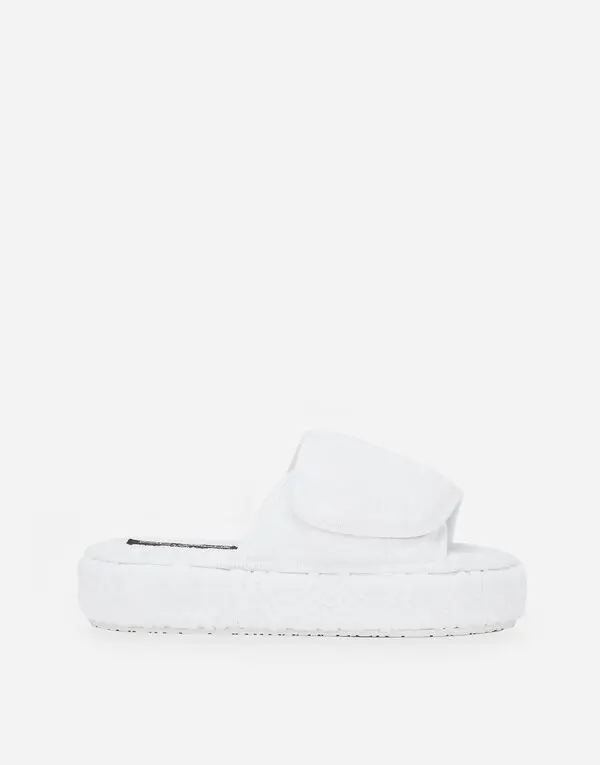 Dolce & Gabbana Terry Cotton Plateau Slides - Multicolor