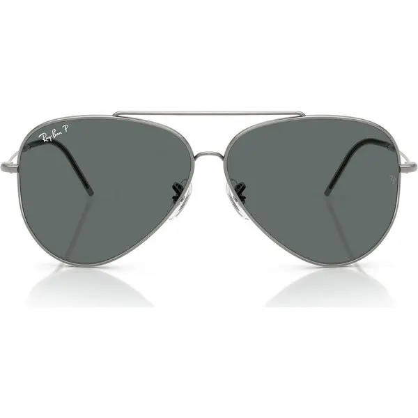 Ray-ban Reverse 62mm Aviator Sunglasses - Gunmetal