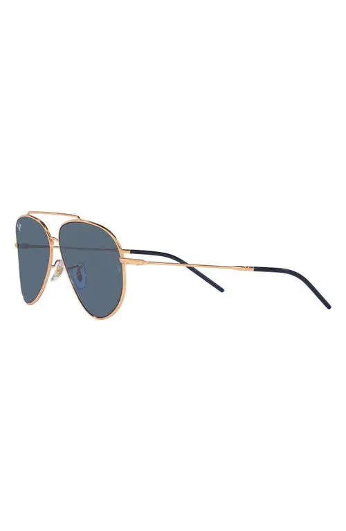 Ray-ban Reverse 62mm Oversized Aviator Sunglasses - Dark Blue