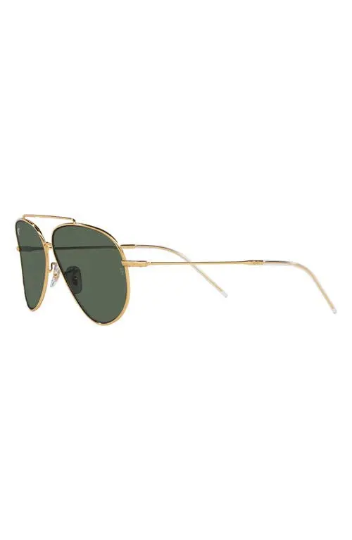 Ray-ban Reverse 62mm Oversized Aviator Sunglasses - Gold Flash