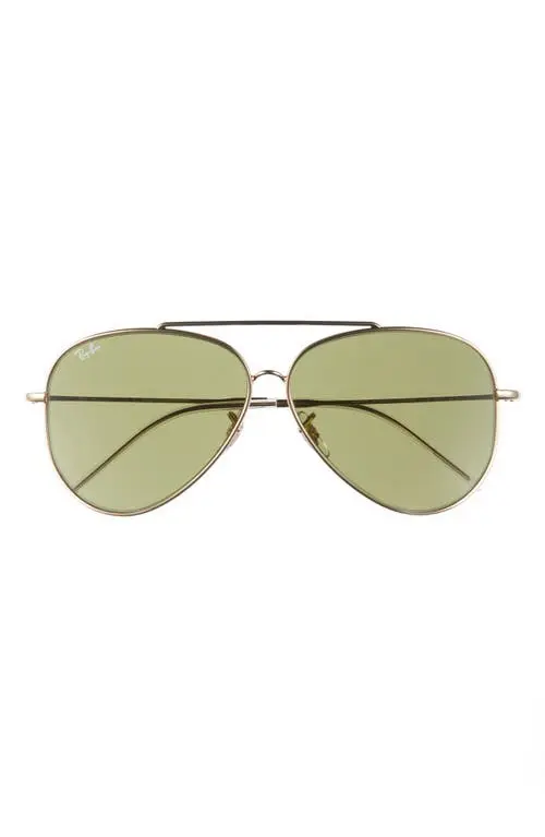 Ray-ban Reverse 62mm Oversized Aviator Sunglasses - Green