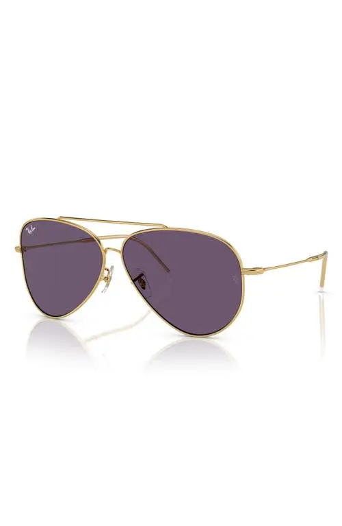 Ray-ban Reverse 62mm Oversized Aviator Sunglasses - Violet