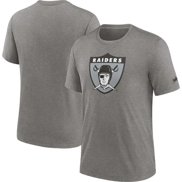 Nike Las Vegas Raiders Rewind Logo Tri-blend T-shirt - Heather Charcoal