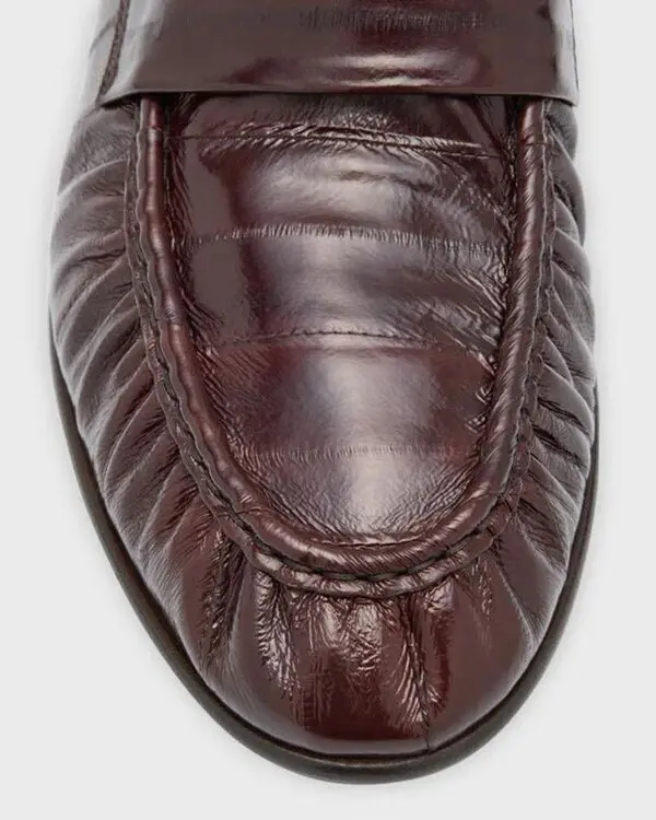 THE ROW Leather Flat Loafers - Brown
