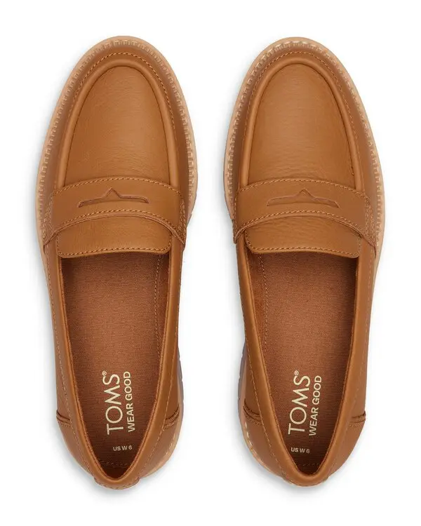 Toms Cara Slip-on Lug Platform Penny Loafer By - Brown