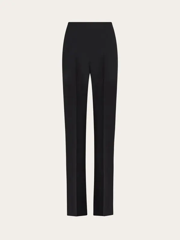 FERRAGAMO Tailored Cotton Silk Trousers - Black
