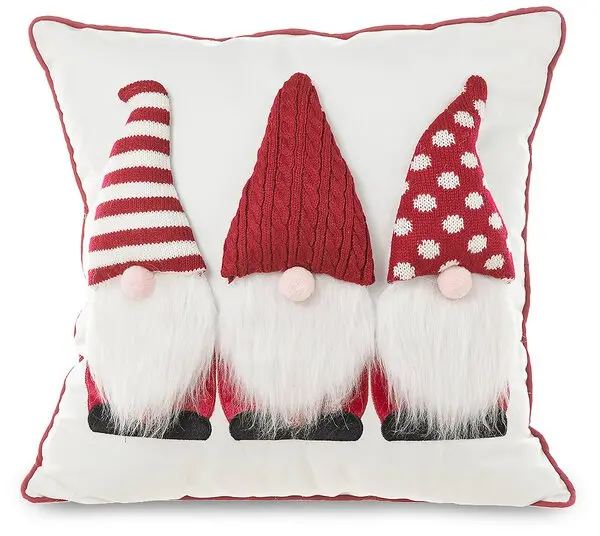 GLITZHOME 18' 3d Heavy Knitted Gnome Pillow - One-color