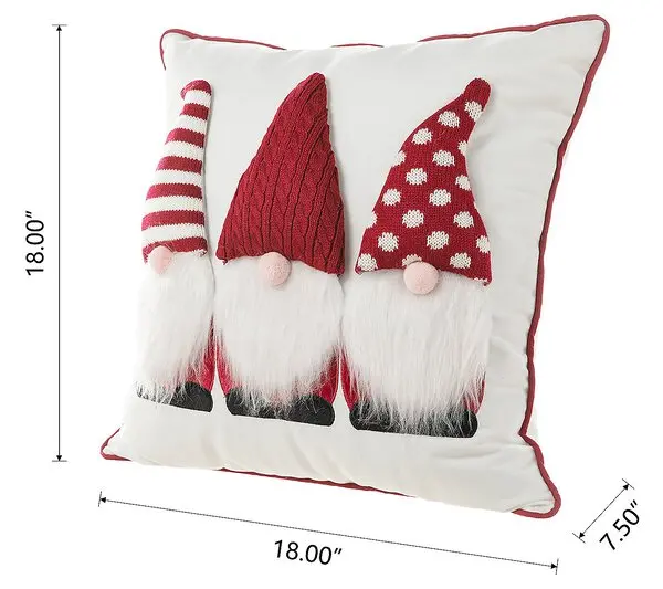 GLITZHOME 18' 3d Heavy Knitted Gnome Pillow
