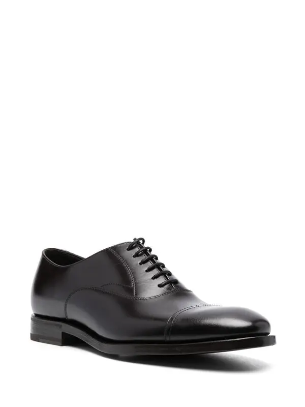 HENDERSON BARACCO Polished-finish Leather Oxford Shoes - Black