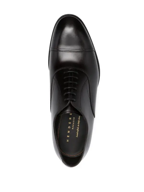 HENDERSON BARACCO Polished-finish Leather Oxford Shoes - Black