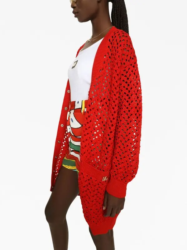 Dolce & Gabbana Open-knit Cotton Cardigan
