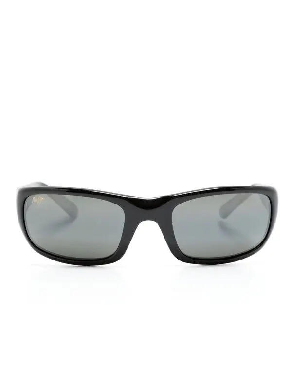 Maui Jim Logo-print Rectangle-frame Sunglasses - Black