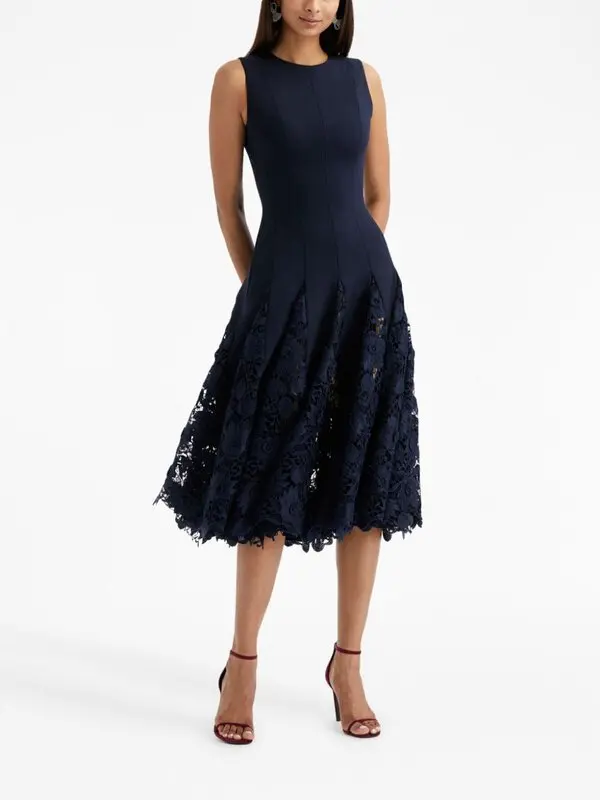 chinese dress ladies Oscar de la Renta Guipure Lace Midi Dress  Runway Catalog