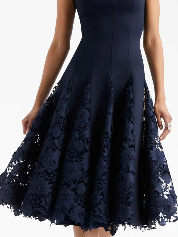Oscar De La Renta Water Lily Guipure Cotton Dress In Blue - 65% Off |  Editorialist