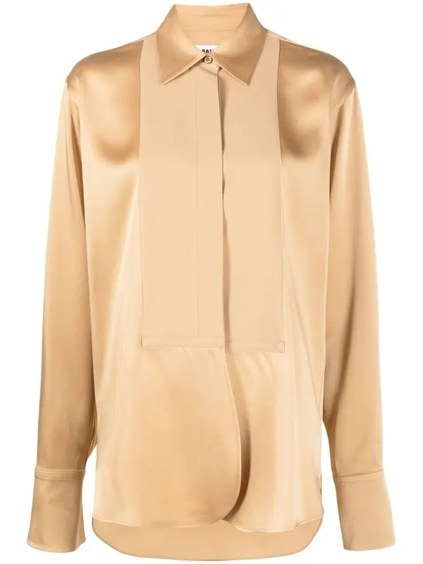 JIL SANDER Satin-finish Panelled Shirt