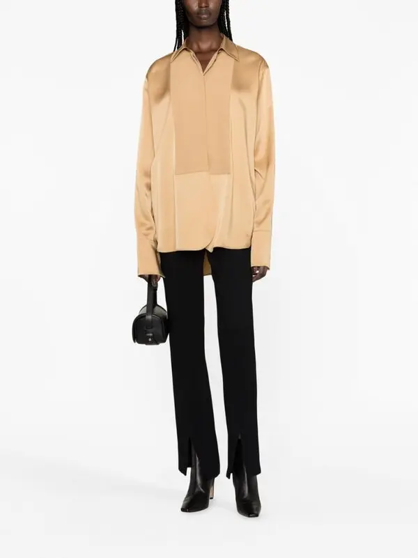 JIL SANDER Satin-finish Panelled Shirt