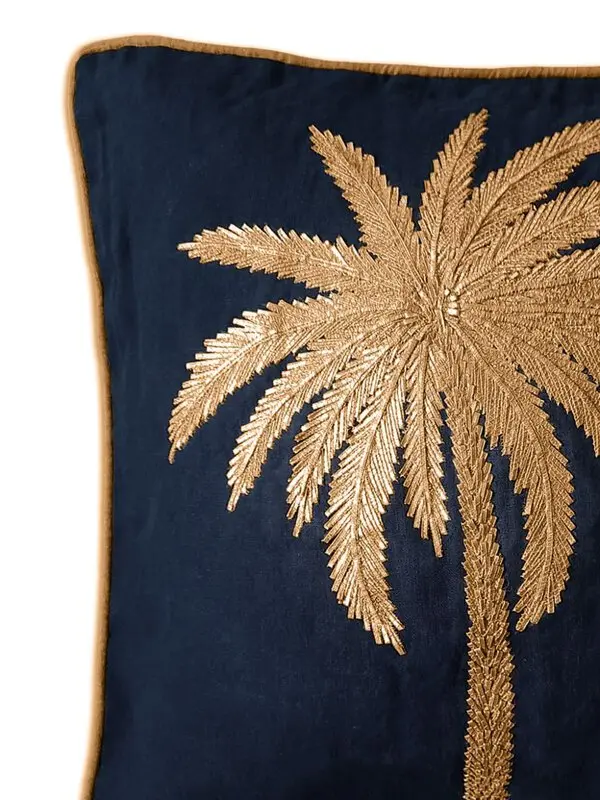 LES-OTTOMANS Palms Embroidered Cushion