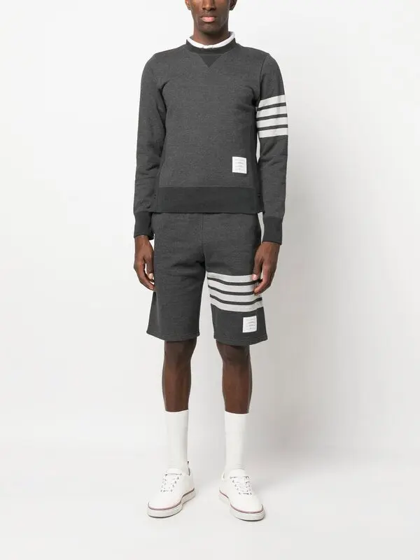 Thom Browne Logo-patch Cotton Sweatshirt - Grey