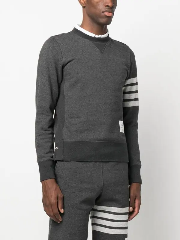 Thom Browne Logo-patch Cotton Sweatshirt - Grey