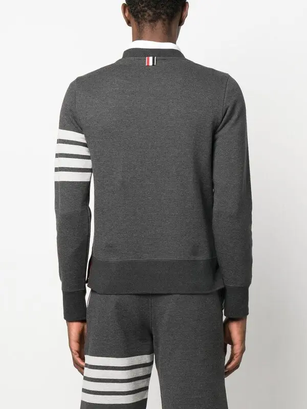Thom Browne Logo-patch Cotton Sweatshirt - Grey