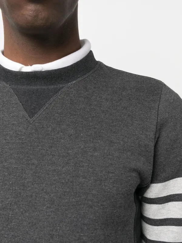 Thom Browne Logo-patch Cotton Sweatshirt - Grey