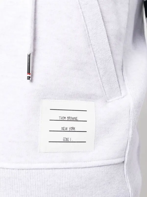 Thom Browne Logo-patch Stripe-detail Hoodie