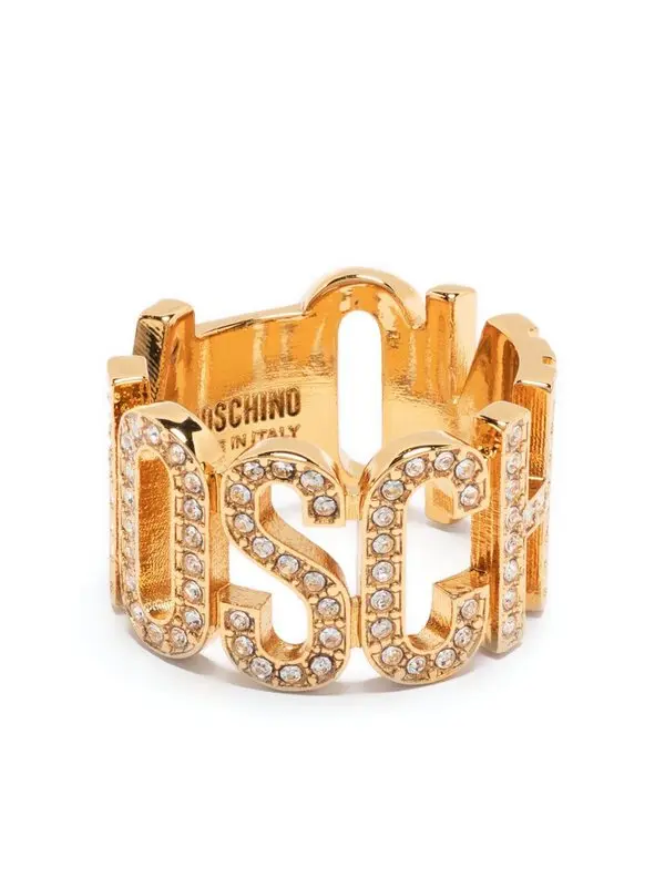 Moschino Rhinestone-embellished Ring - Gold