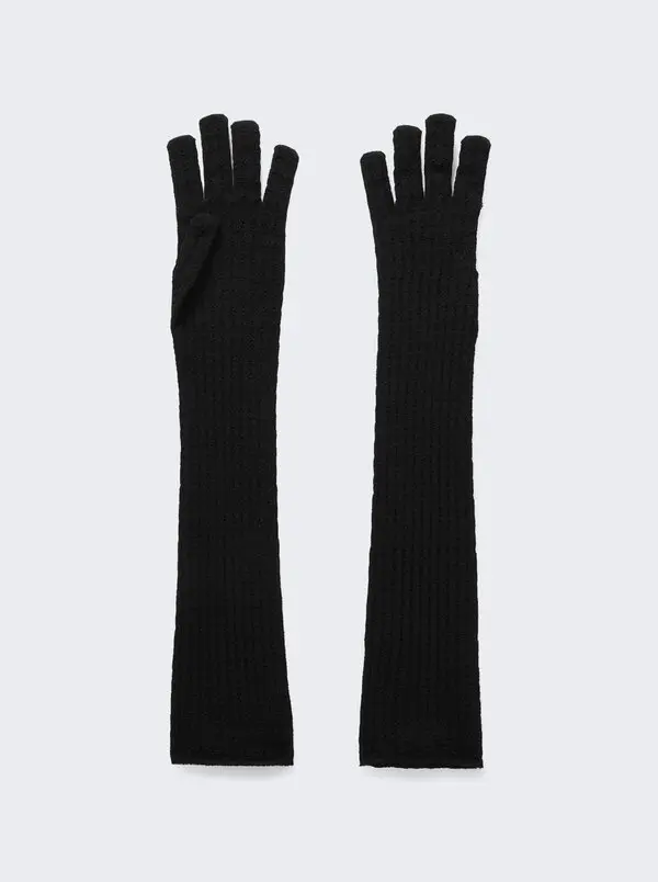 Alaïa Vienne Knitted Gloves - Black