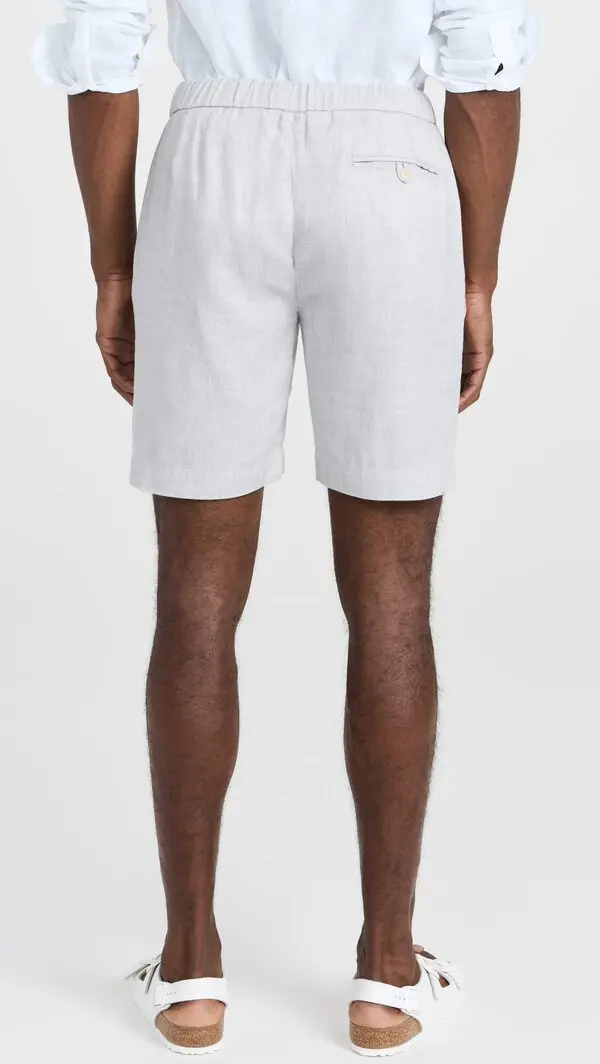 Frescobol Carioca Felipe Linen Blend Shorts - Light Melange Grey