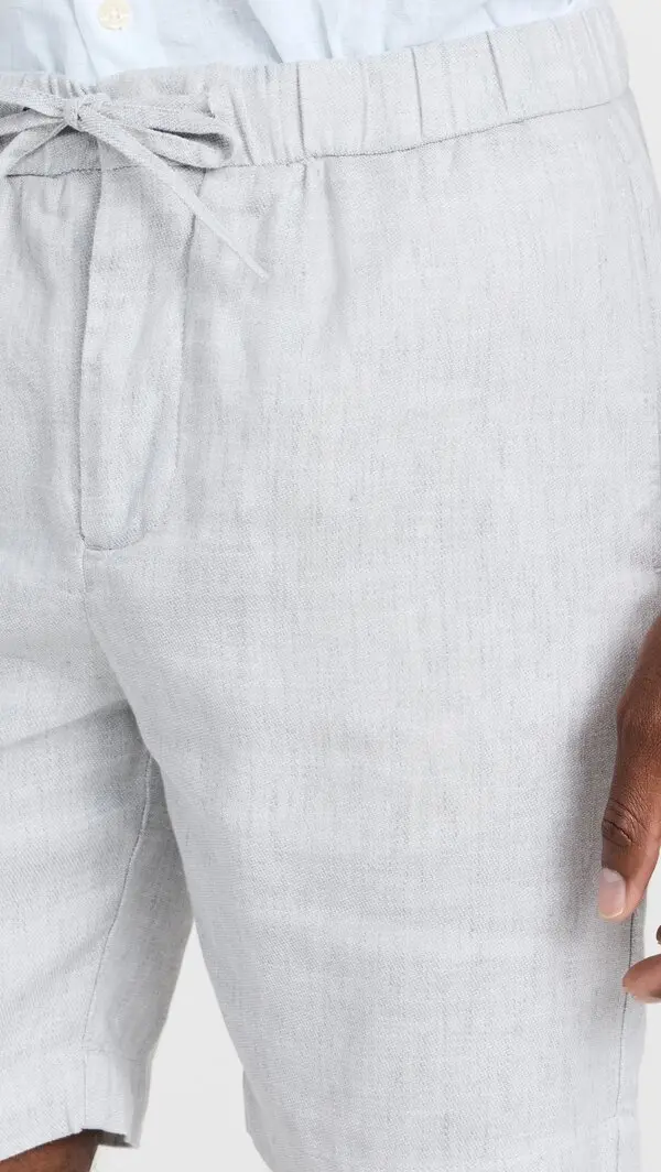 Frescobol Carioca Felipe Linen Blend Shorts - Light Melange Grey