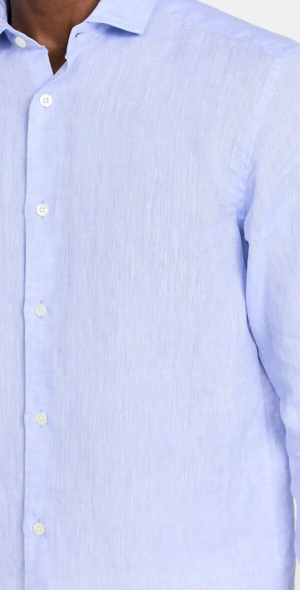 Frescobol Carioca Antonio Linen Shirt - Baby Blue