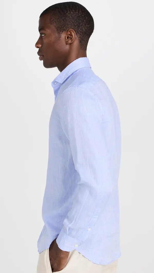 Frescobol Carioca Antonio Linen Shirt - Baby Blue