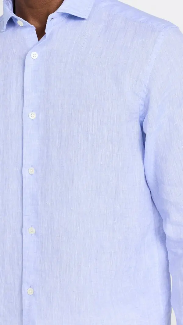 Frescobol Carioca Antonio Linen Shirt - Baby Blue