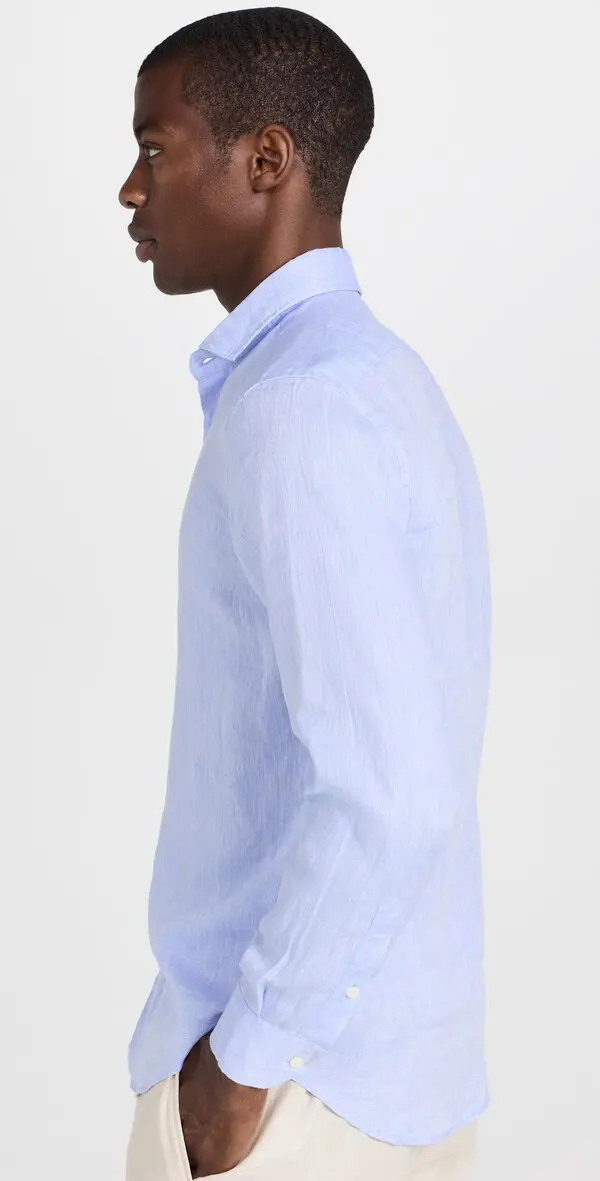 Frescobol Carioca Antonio Linen Shirt - Baby Blue