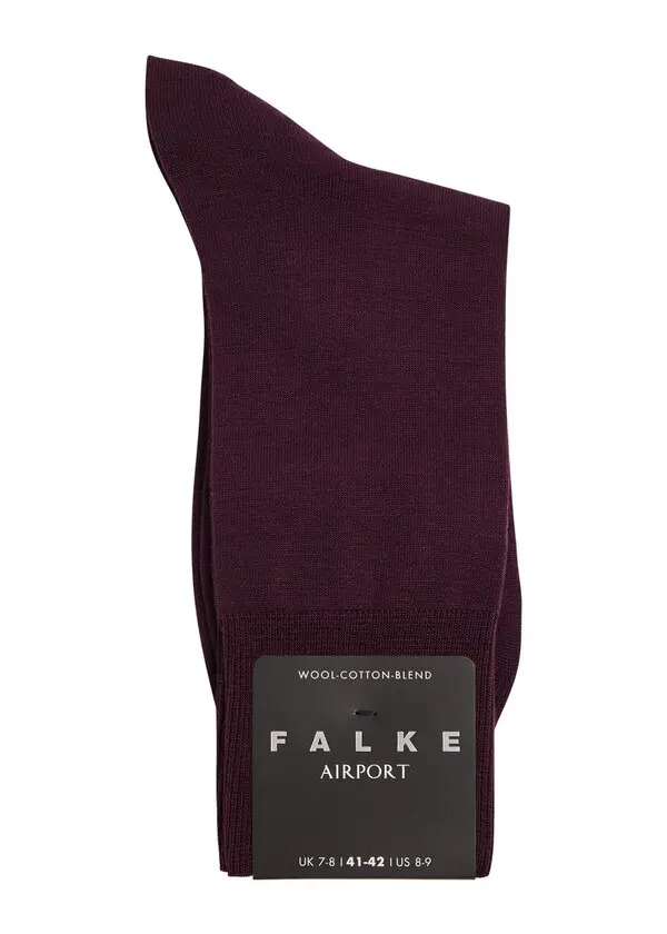 Falke Airport Wool-blend Socks - Burgundy