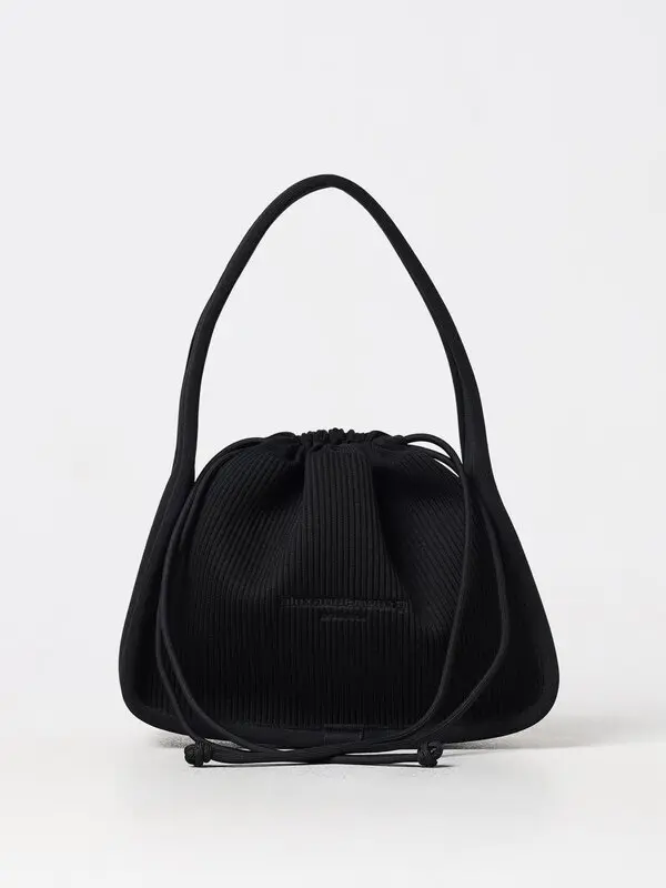 Alexander Wang Ribbed Drawstring Handbag - Black