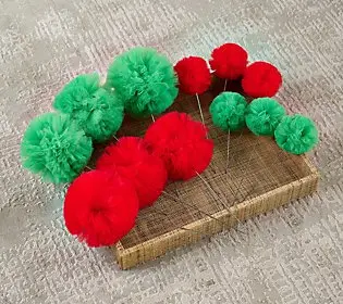 FIERCE HOME Set Of 12 Holiday Pouf Picks